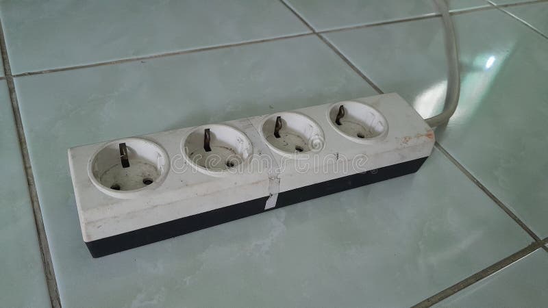 Four Outlets Electrical Universal Power Stock Image - Image of ...