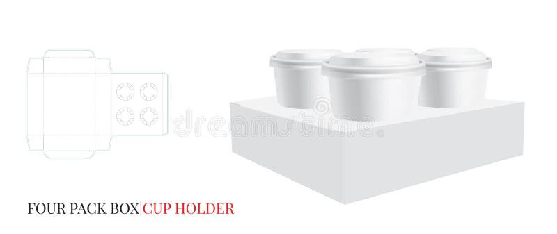 Cup Holder Template, Vector with Die Cut / Laser Cut Layers. Coffee Cup ...