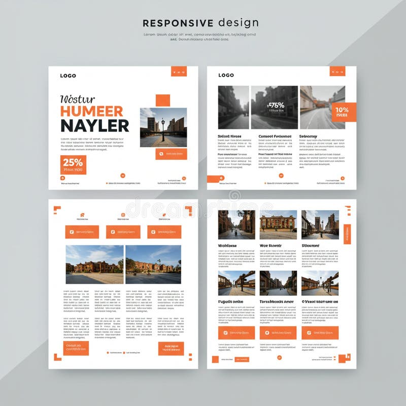 Four-page Brochure Layout with a Minimalist Design, Primarily Using ...