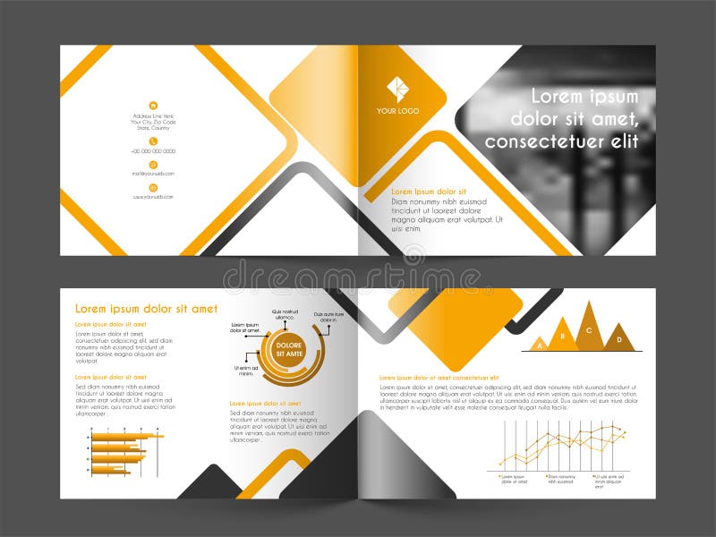 Four Pages Brochure for Business. Stock Illustration - Illustration of ...