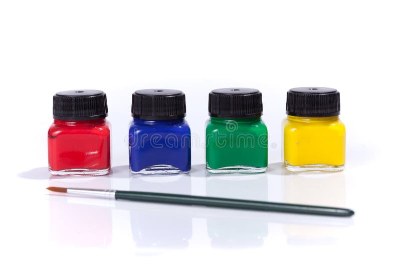 Four Paint Bottles Prime Colors Stock Photos - Free & Royalty-Free ...