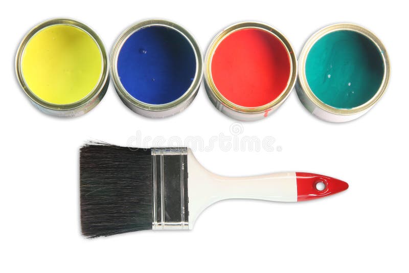 Four paintbrush with color stock image. Image of acryl - 13492953
