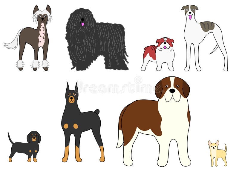 Four Dogs stock vector. Illustration of furry, hunt, barking - 8902539