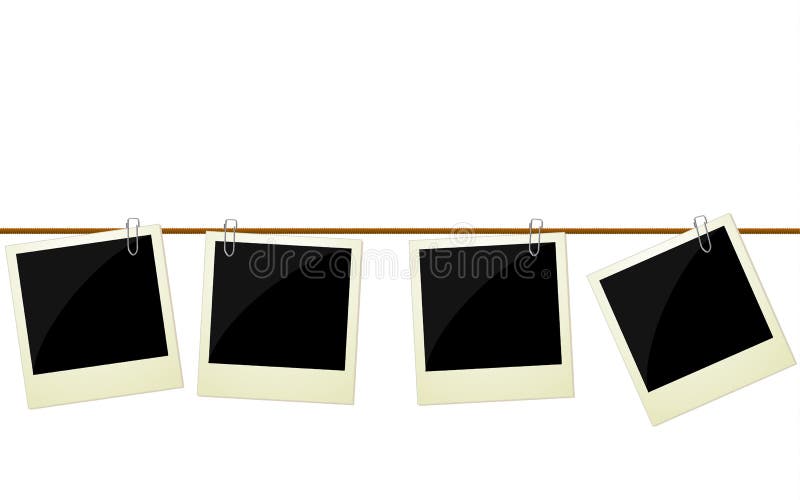 Four Paper Notes Hanging on Rope Stock Vector - Illustration of border ...