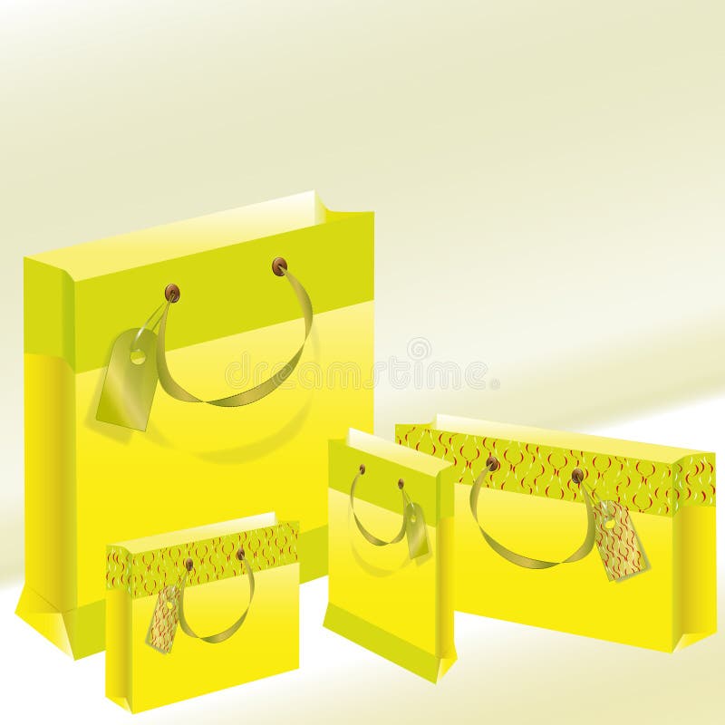 Paper Package Yellow with an Olive Contour for Fes Stock Illustration ...