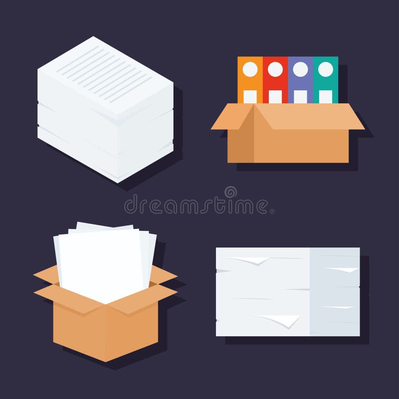 Four paperwork icons stock illustration. Illustration of file - 225224849