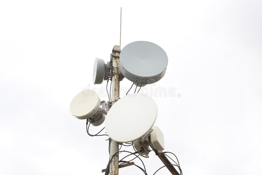 Four parabolic antenna stock photo. Image of technology - 25108930