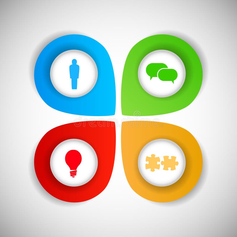 Four Part Infographic Tempate with Icons Stock Vector - Illustration of ...
