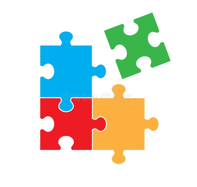 Four Puzzle Pieces Fit Together Stock Illustrations – 163 Four Puzzle ...