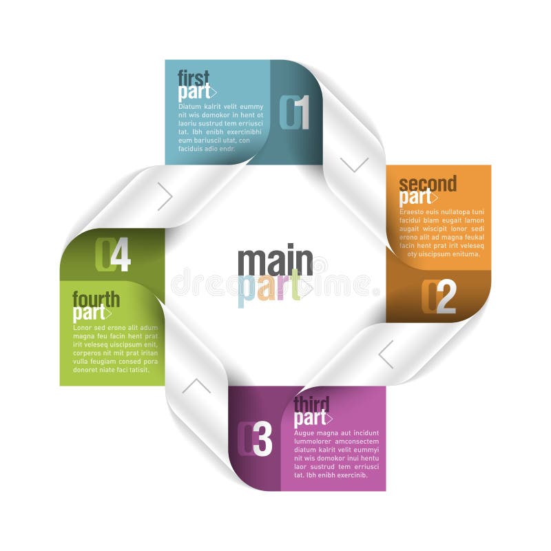 Four parts design template stock vector. Illustration of style - 29667028