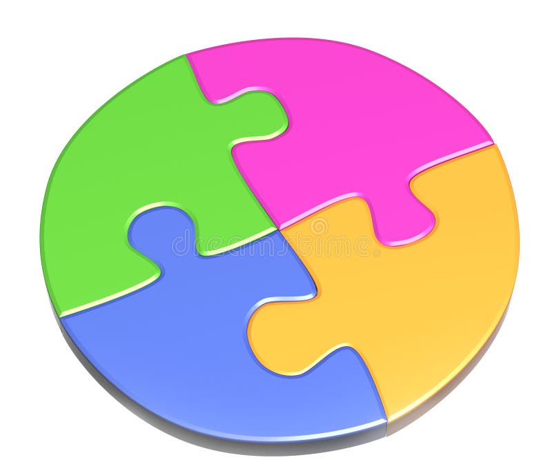 Four parts of a puzzle stock illustration. Illustration of four - 16468785