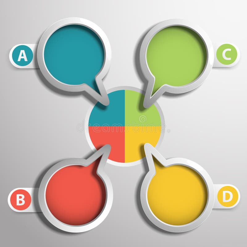 Four Parts of a Whole Business Template Stock Illustration ...