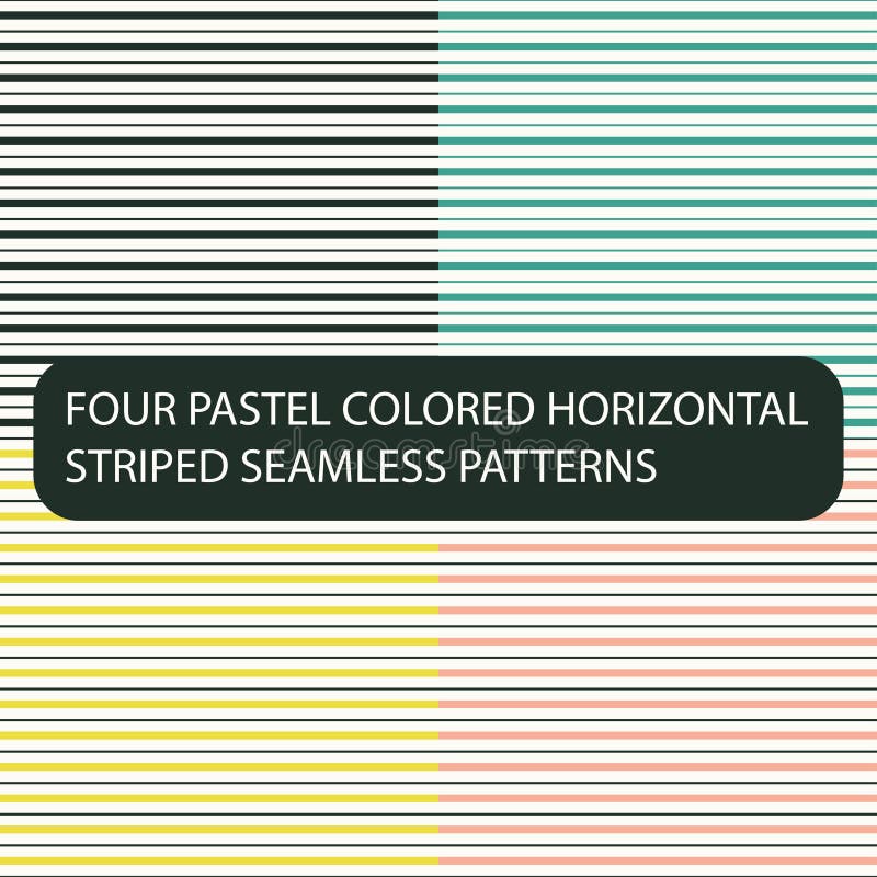Four Pastel Colored Horizontal Striped Patterns Stock Vector ...
