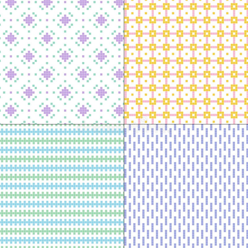 Small Geometric Pastel Vector Patterns Stock Vector - Illustration of ...