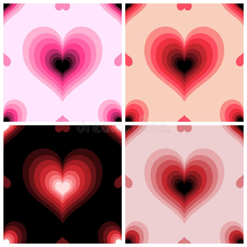 Four pattern with hearts stock vector. Illustration of concepts - 32483478