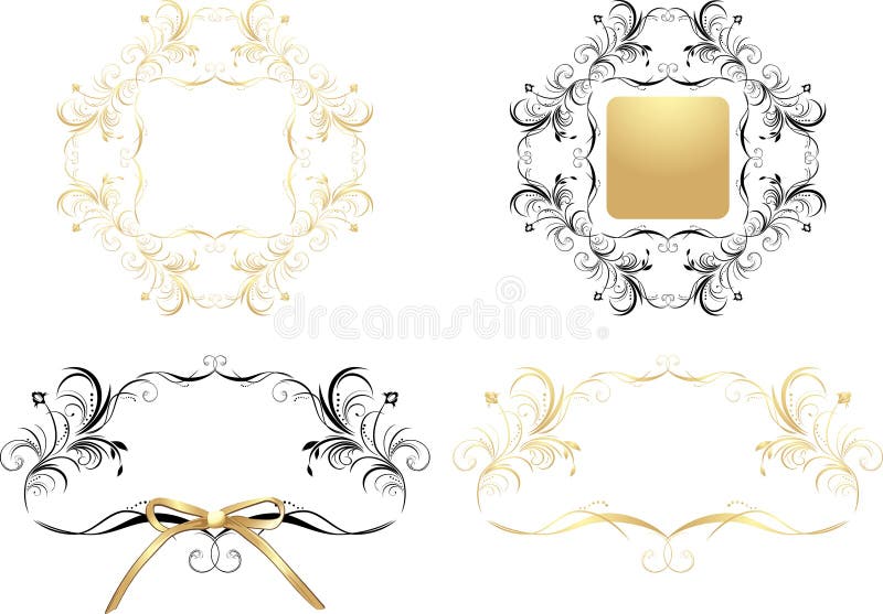 Four Patterns for Decorative Frames Stock Vector - Illustration of ...