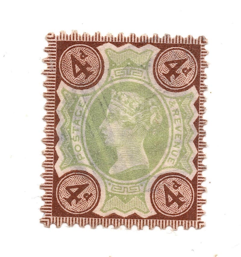 A Victorian Postage Stamp in Mint Condition on a White Background ...