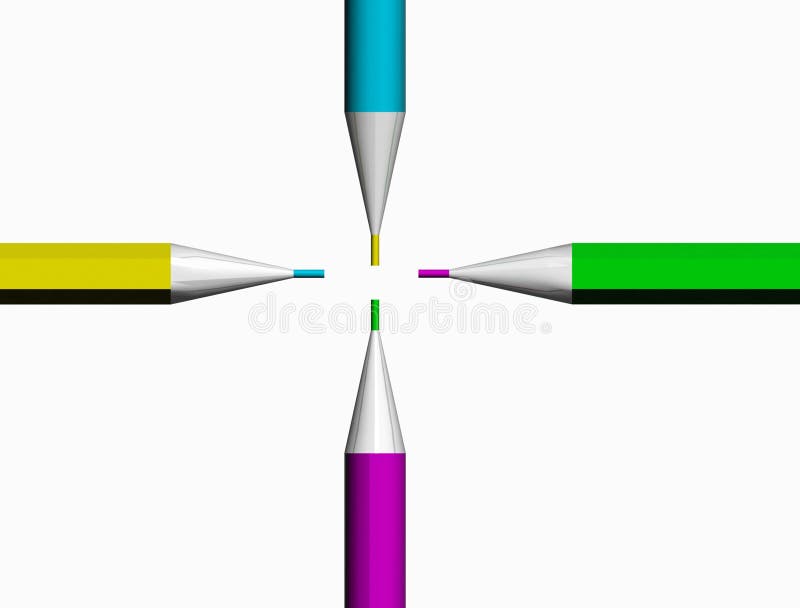 Four pencils stock illustration. Illustration of logo - 11132372