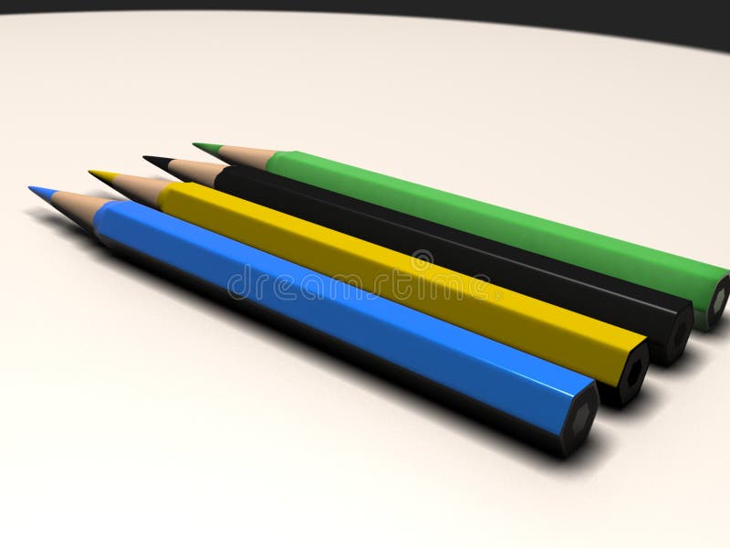 Four pencils stock illustration. Illustration of kids - 4645457