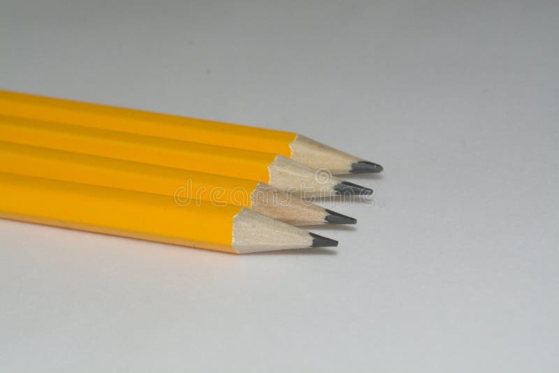 Four Pencils on a White Background Stock Image - Image of background ...