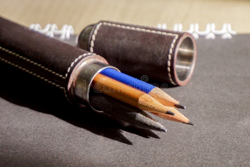 Four Pencils on a White Background Stock Image - Image of background ...