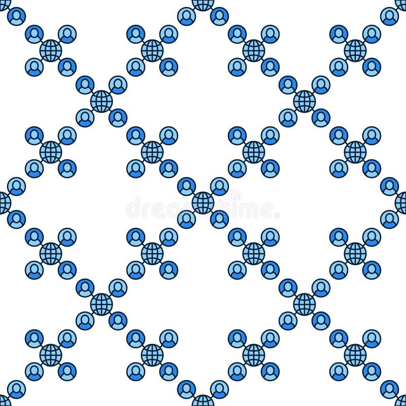 Four People Around Earth Globe Vector Multipolarity Blue Seamless ...