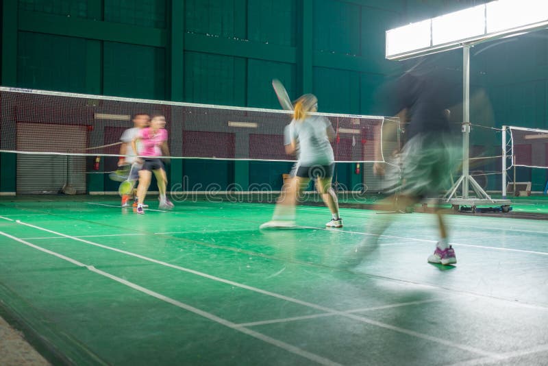 Blur Badminton Court Tournament Indoor Sport Stock Image - Image of ...