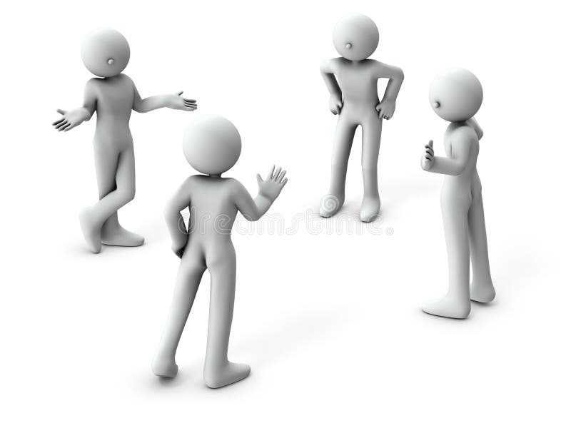 Four people are talking. stock illustration. Illustration of gather ...
