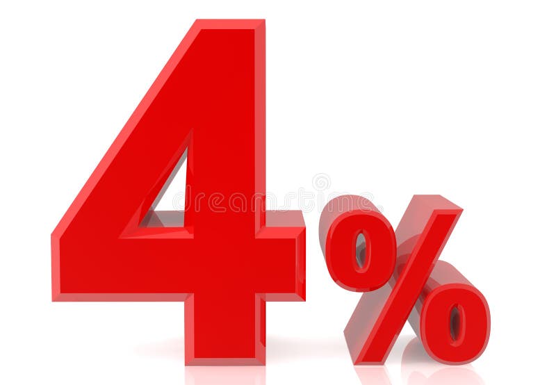 4 Percentage Rate Icon on a White Background Stock Image - Image of ...