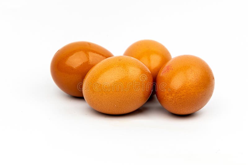 Four Perfect Chicken Eggs Isolated on White Background Stock Image ...