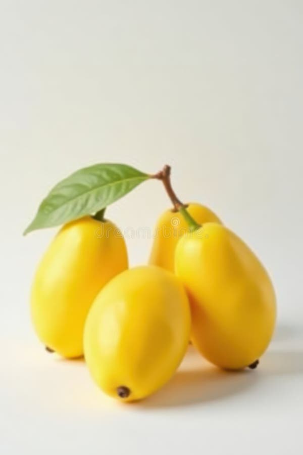 Four Perfect Yellow Mangoes Against a Pure White Backdrop , Summer ...