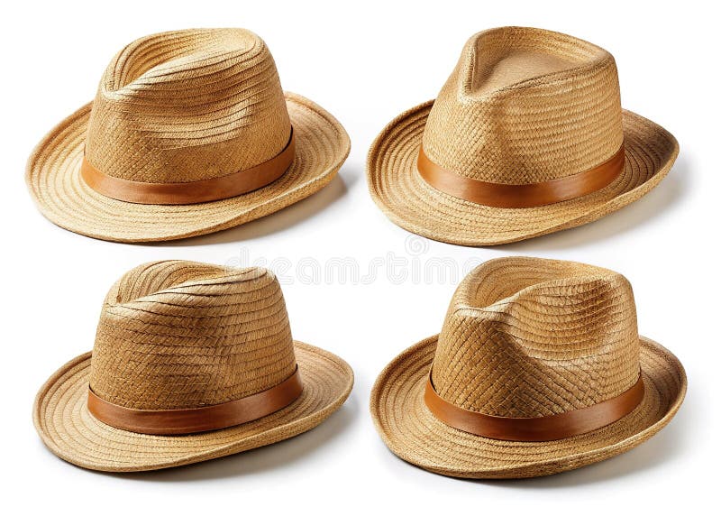 Four Perspectives on a Stylish Straw Fedora Perfect for a Beach Day or ...