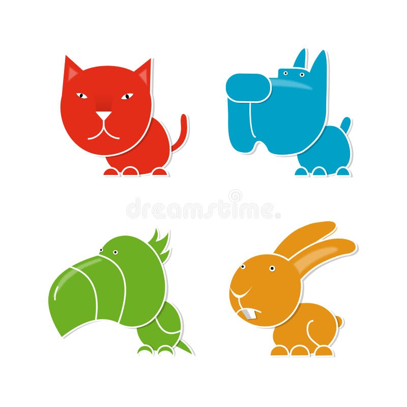 Pets Icons stock vector. Illustration of iguana, ferret - 15554769