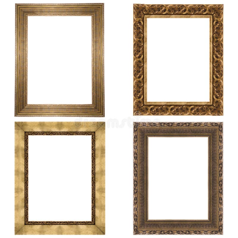 Four Picture Frames on Vintage Wall Background - Mock-up Design for ...