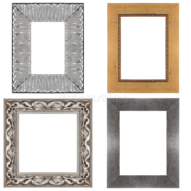 Four Picture Frames on Vintage Wall Background - Mock-up Design for ...