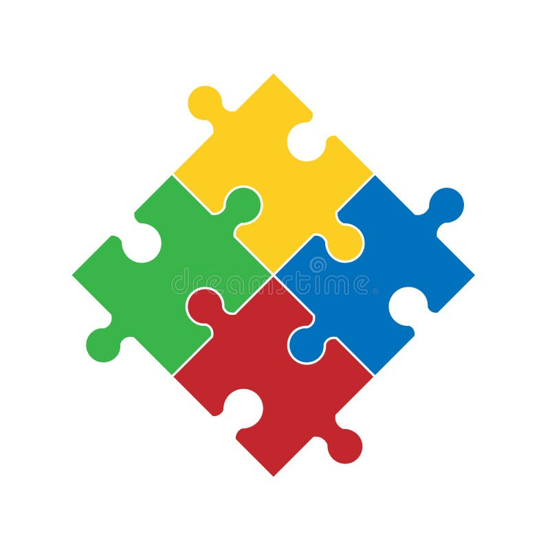 Falling Colored Puzzle Pieces - JigSaw Stock Illustration ...