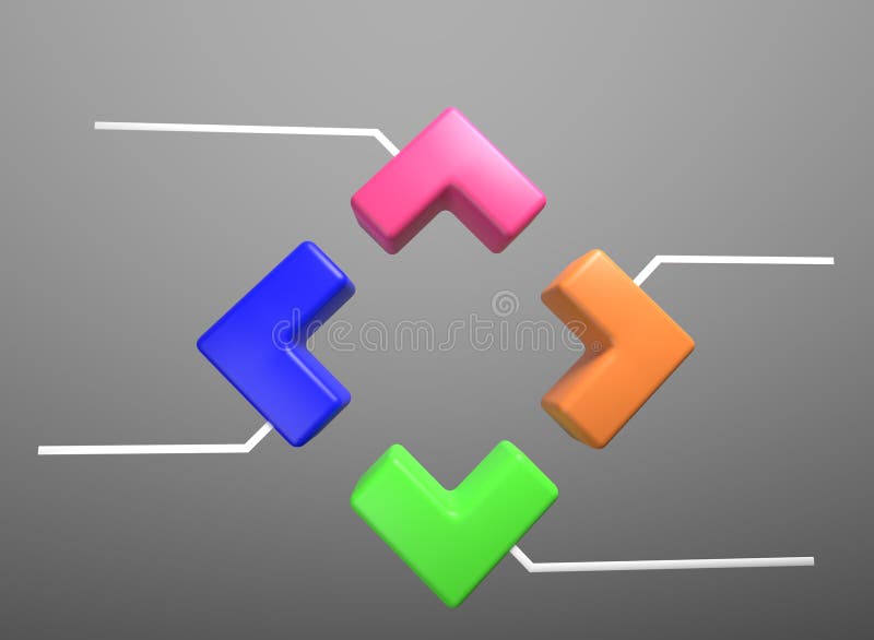 Set of Four Piece Infographic Presentation. 4 Step Business Diagram ...
