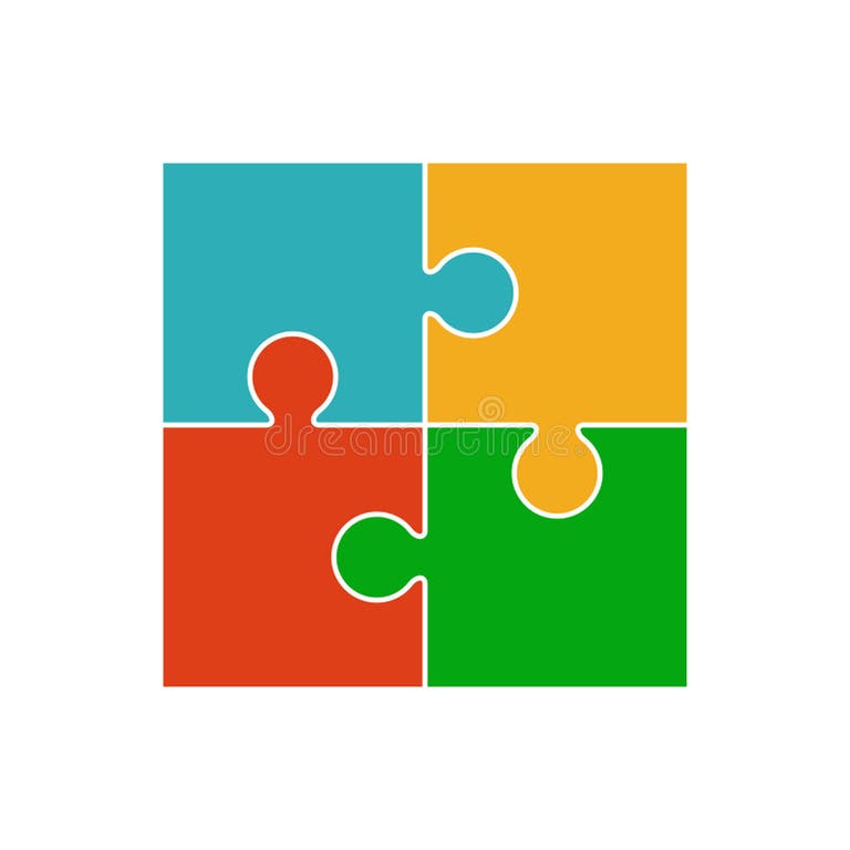 Blank 4 Part Puzzle Chart Stock Illustrations – 69 Blank 4 Part Puzzle ...