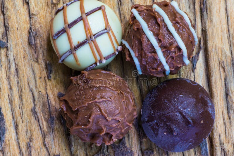 Four pieces of Chocolate stock photo. Image of ingredient - 64341534