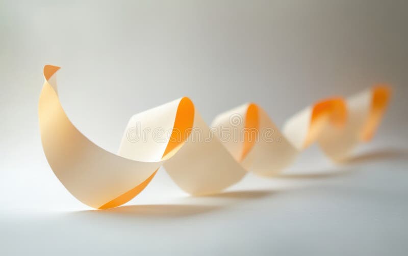 Four Pieces of Paper Aligned in a Straight Row on a Flat Surface. Stock ...