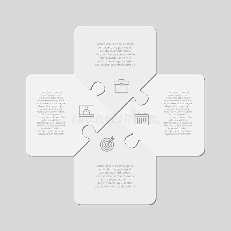 Four Jigsaw Puzzle Square Diagram Info Graphic Stock Vector ... Four Jigsaw Puzzle Square Diagram Info Graphic Stock Vector ...