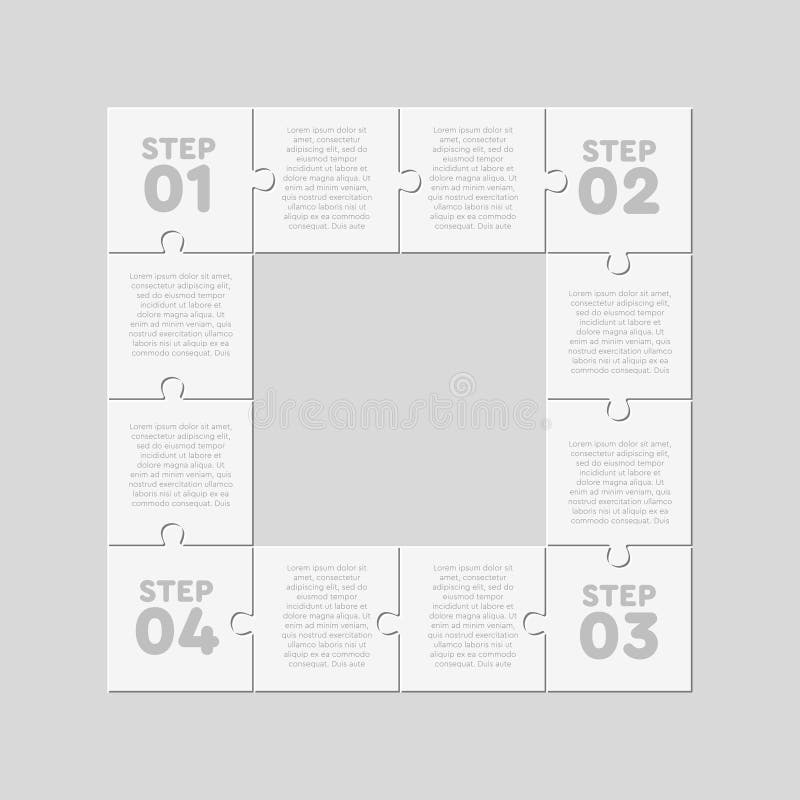 Four Jigsaw Puzzle Square Diagram Info Graphic Stock Vector ... Four Jigsaw Puzzle Square Diagram Info Graphic Stock Vector ...