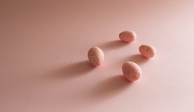 Four Pink Eggs on a Pink Background Stock Photo - Image of light ...