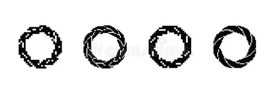 Four Pixel Art Circles with Unique Patterns Displayed in a Simple ...