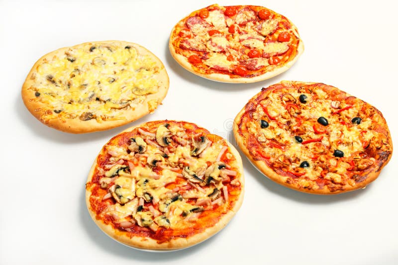 Four pizzas stock photo. Image of italian, pizza, four - 92257700