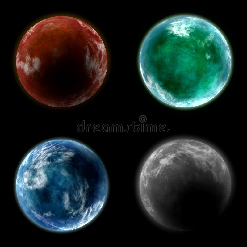 Four Planets stock illustration. Illustration of astronomy - 21737840