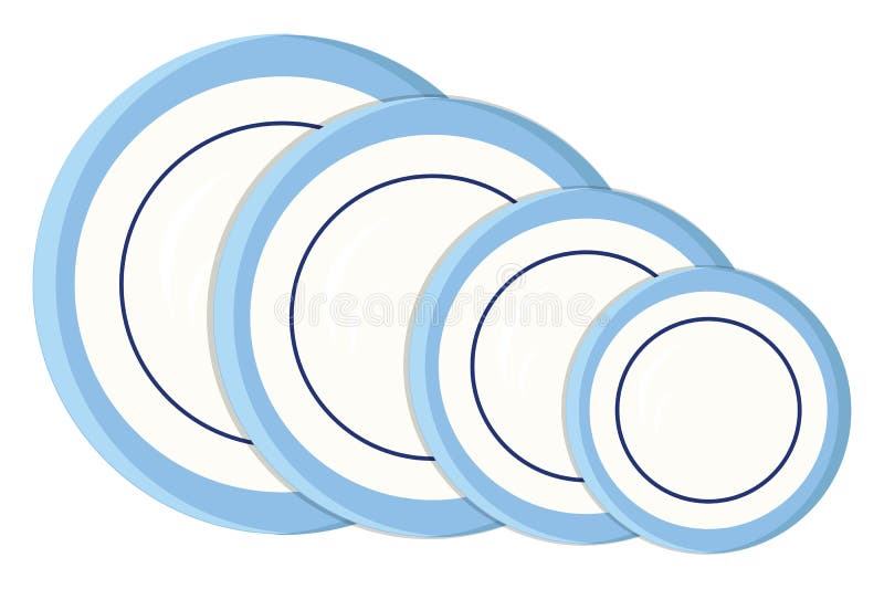Four plates, icon stock vector. Illustration of white - 261371906