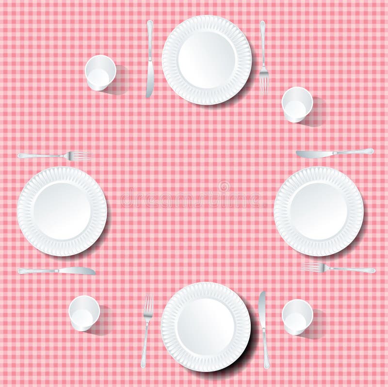 Four plates tablecloth stock vector. Illustration of design - 88695169