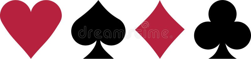 Playing Cards Outline Flat Icon on White Stock Vector - Illustration of ...