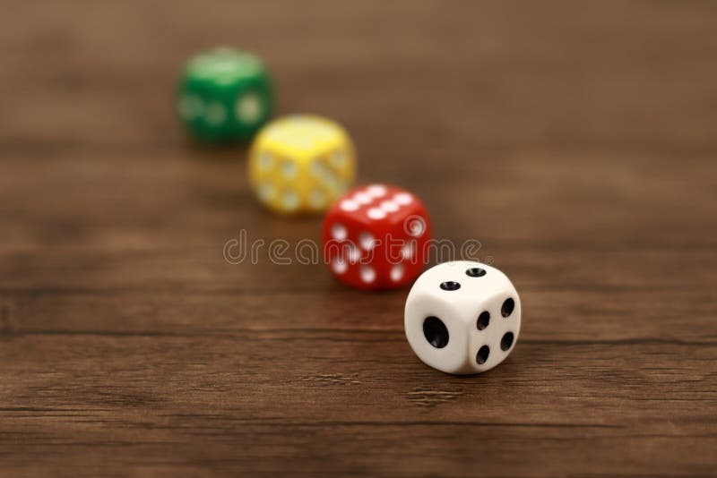 Four Playing Dice of Several Colors. Stock Photo - Image of plastic ...